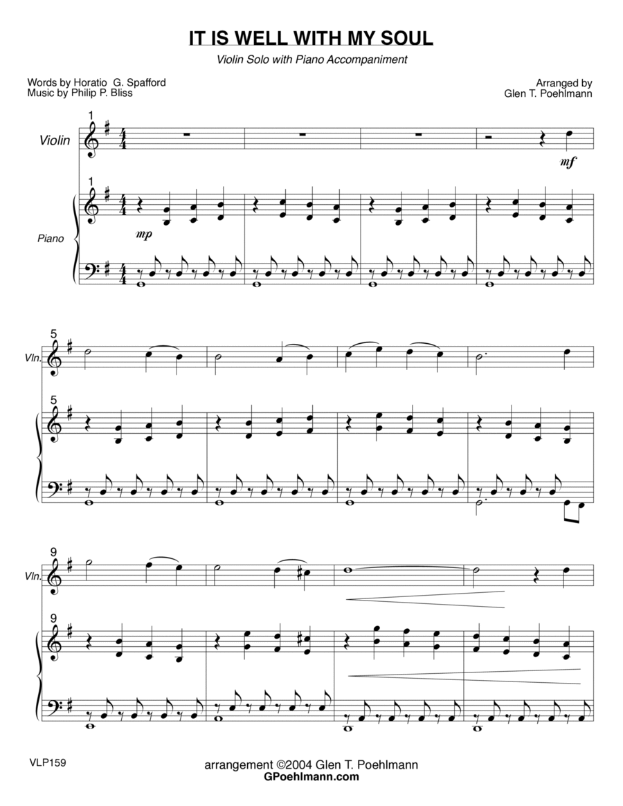 IT IS WELL WITH MY SOUL - Violin Solo with Piano Accompaniment (Grade 4 ...