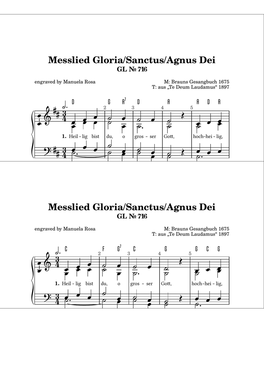 Messlied Gotteslob 716 (Gloria/Sanctus/Agnus Dei) by Unknown - Organ ...