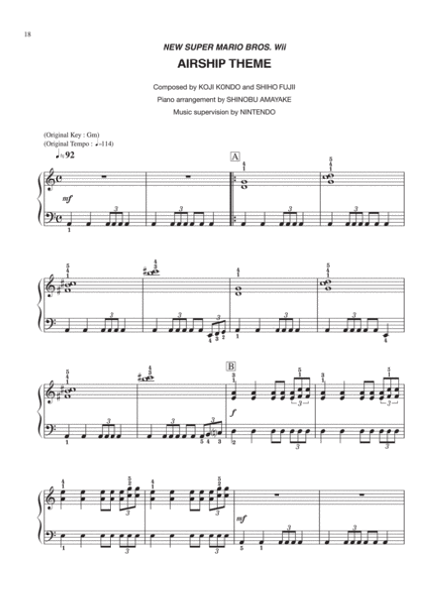 New Super Mario Bros. Wii Airship Theme - Easy Piano - Digital Sheet ...