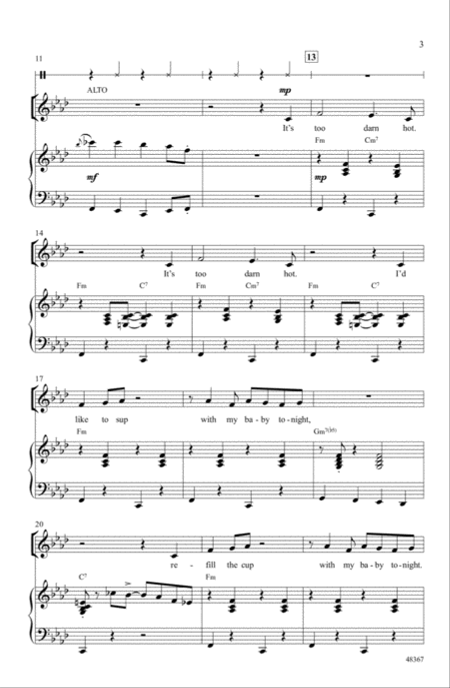 Too Darn Hot by Cole Porter - Choir - Digital Sheet Music | Sheet Music ...