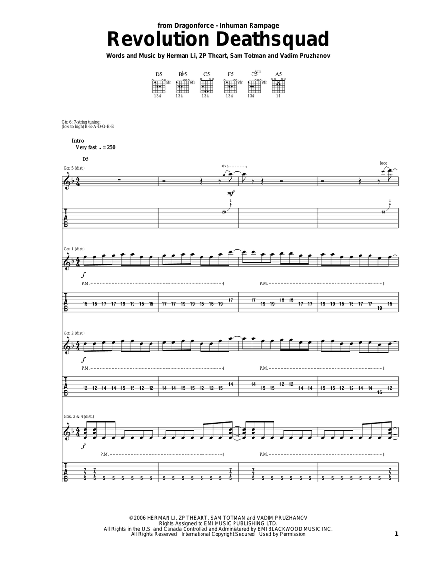 Revolution Deathsquad - Electric Guitar - Digital Sheet Music | Sheet ...
