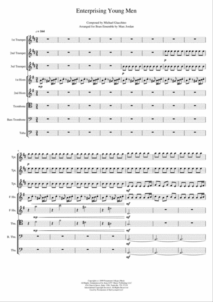 Enterprising Young Men From Star Trek By Michael Giacchino Brass