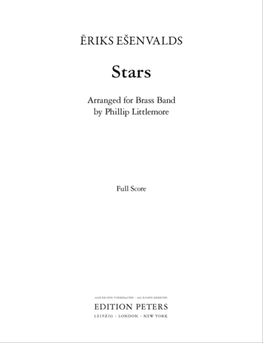 Stars by Eriks Esenvalds - Brass Band - Sheet Music | Sheet Music Plus