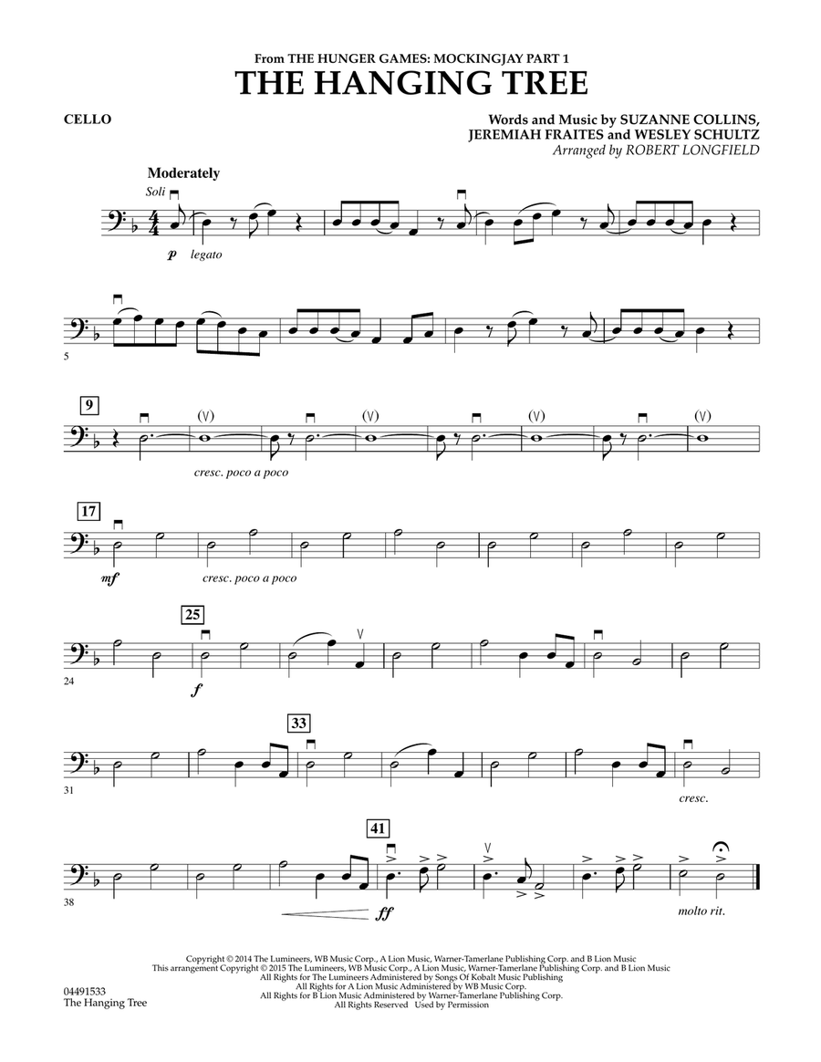 The Hanging Tree Cello By Robert Longfield Cello Digital Sheet