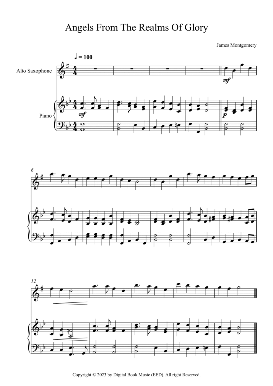 Angels From The Realms Of Glory - James Montgomery (Alto Sax + Piano) by James Montgomery - Alto ...