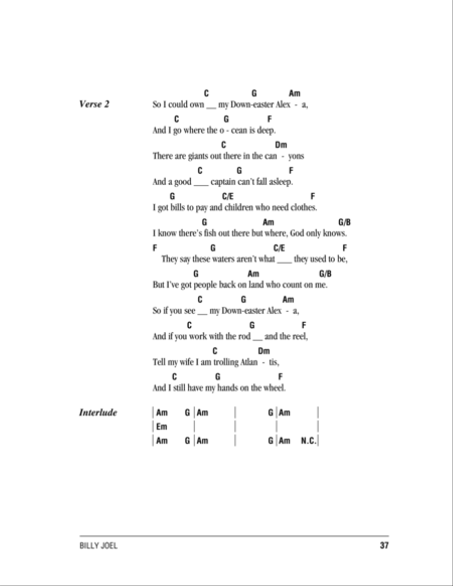 The Downeaster "Alexa" by Billy Joel - Electric Guitar - Digital Sheet ...