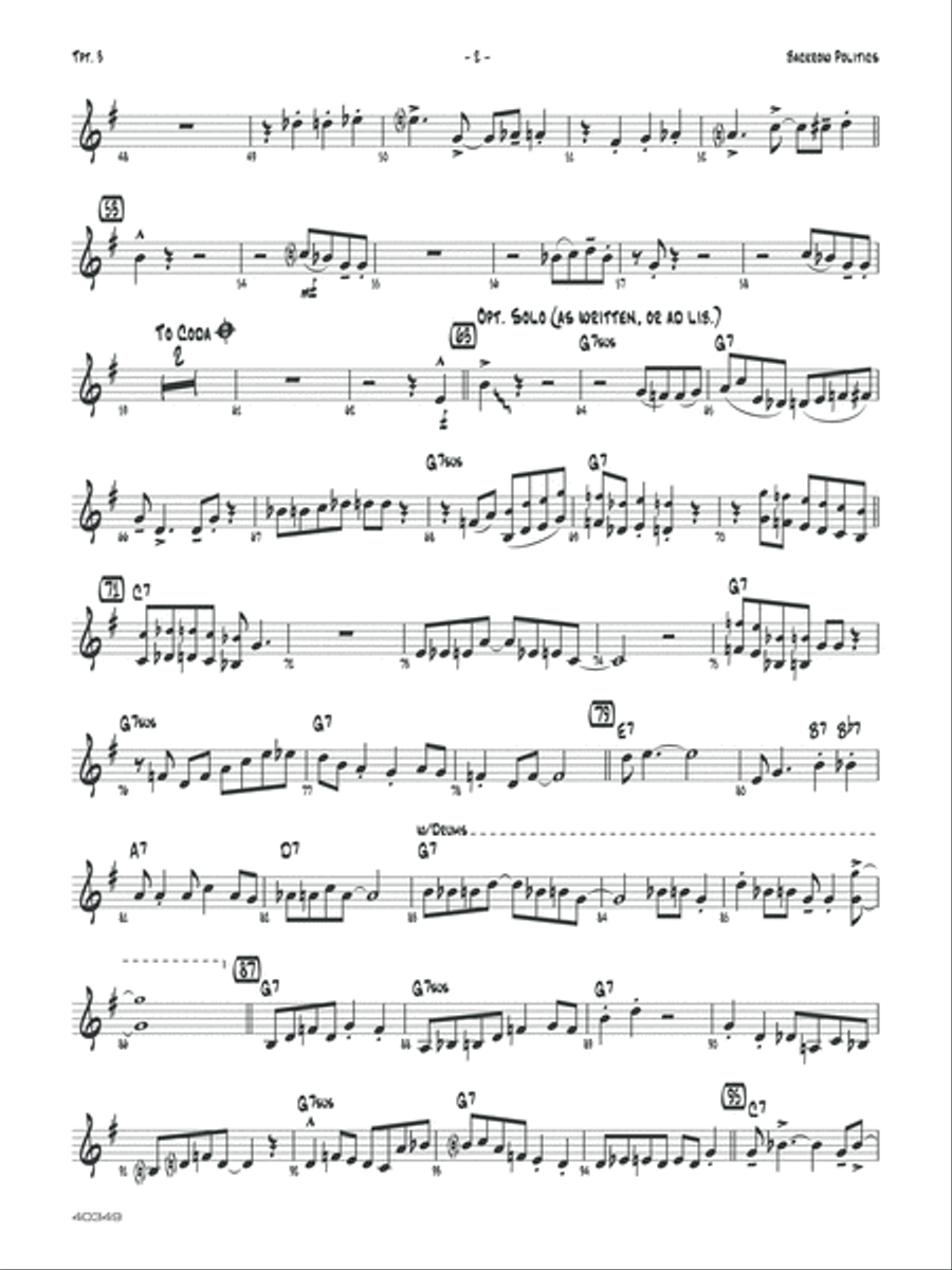 Backrow Politics: 3rd B-flat Trumpet by Gordon Goodwin - Jazz Ensemble ... Backrow Politics: 3rd B-flat Trumpet by Gordon Goodwin - Jazz Ensemble ...