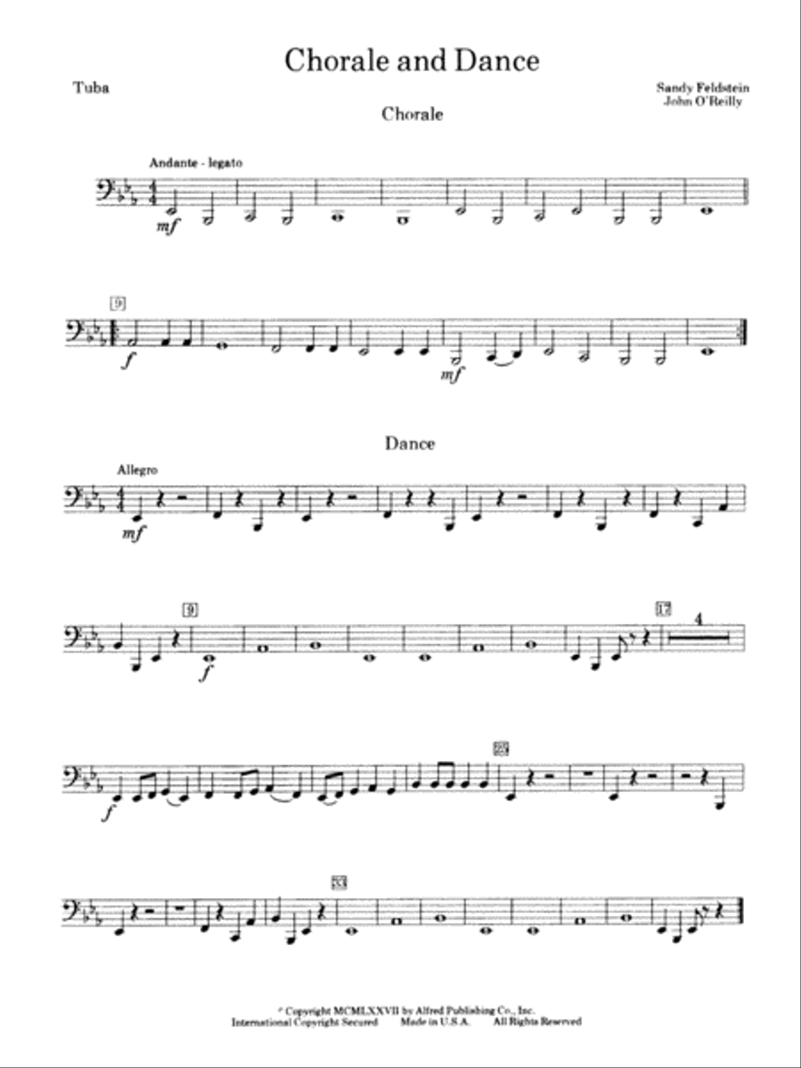 Chorale and Dance: Tuba by Sandy Feldstein - Concert Band - Digital Sheet Music | Sheet Music Plus