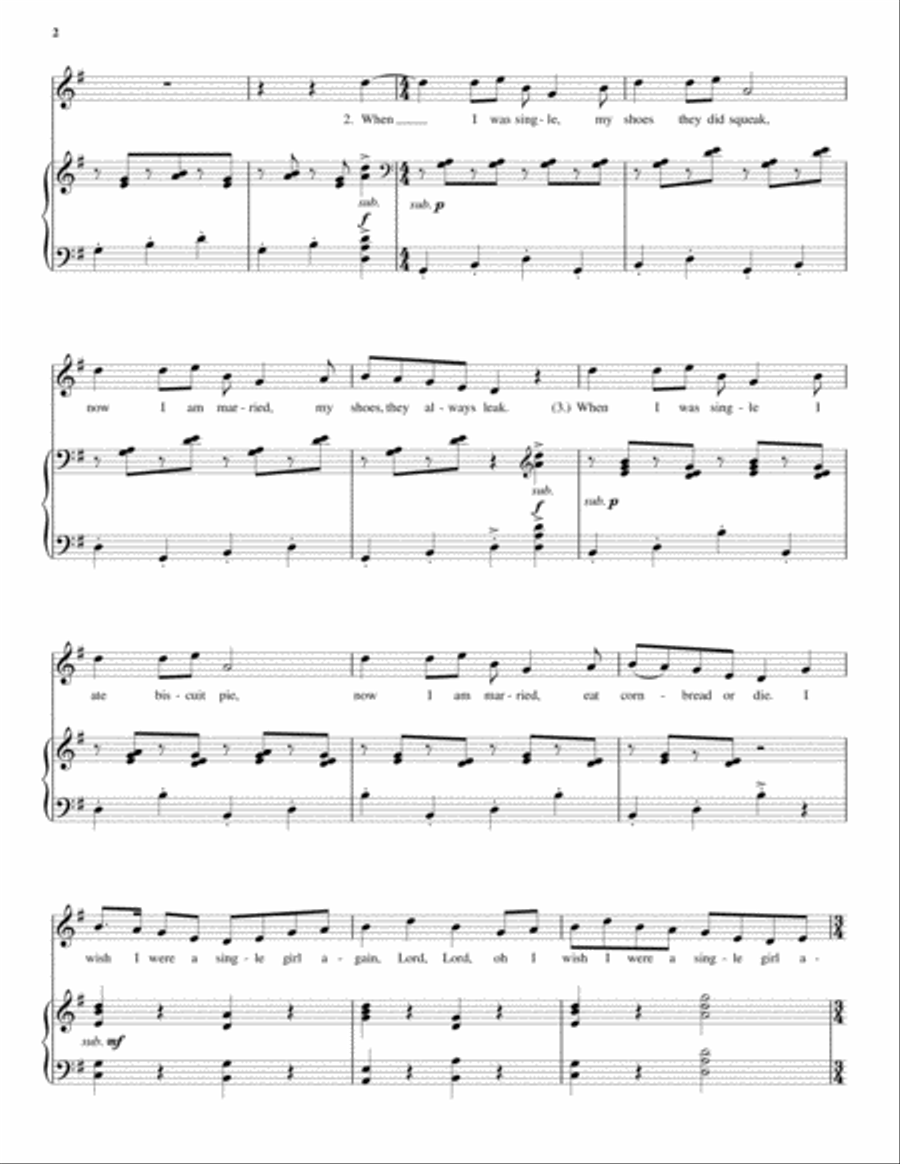 Single Girl - Piano, Vocal - Digital Sheet Music | Sheet Music Plus