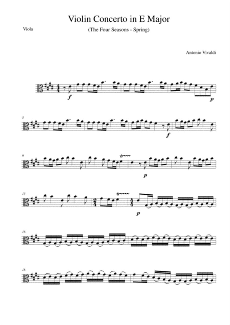 The Four Seasons - Spring 1st Movement Short Version by Antonio Vivaldi ...