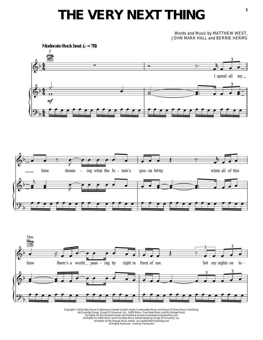 The Very Next Thing by Casting Crowns - Piano, Vocal, Guitar - Digital ...