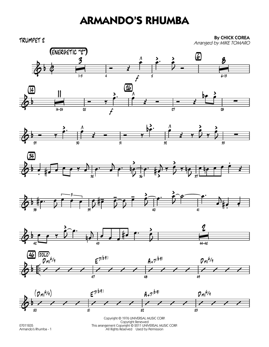 Armando's Rhumba - Trumpet 2 by Chick Corea - Jazz Ensemble - Digital ...