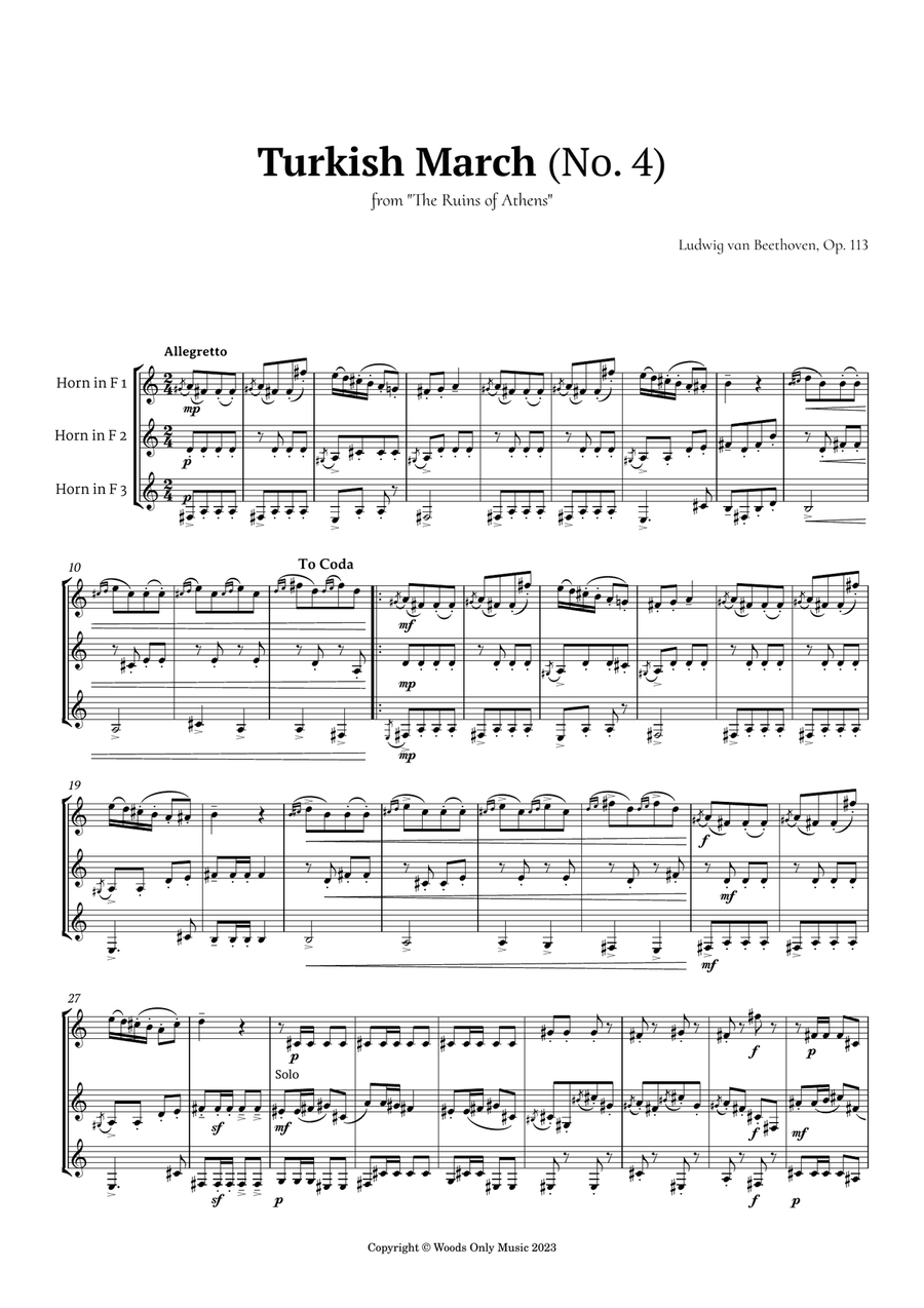 Turkish March by Beethoven for French Horn Trio by Ludwig van Beethoven ...