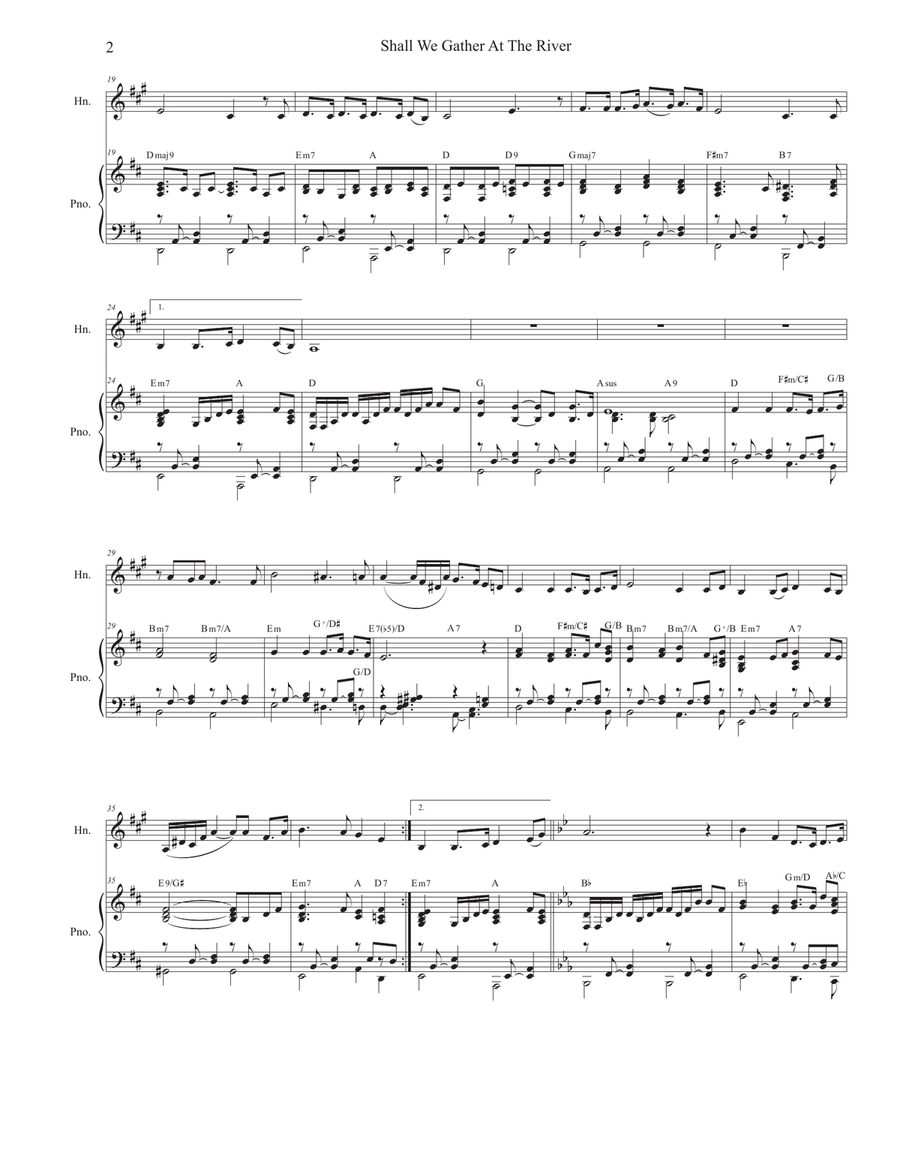Shall We Gather At The River (French Horn solo and Piano) by Stephen ...