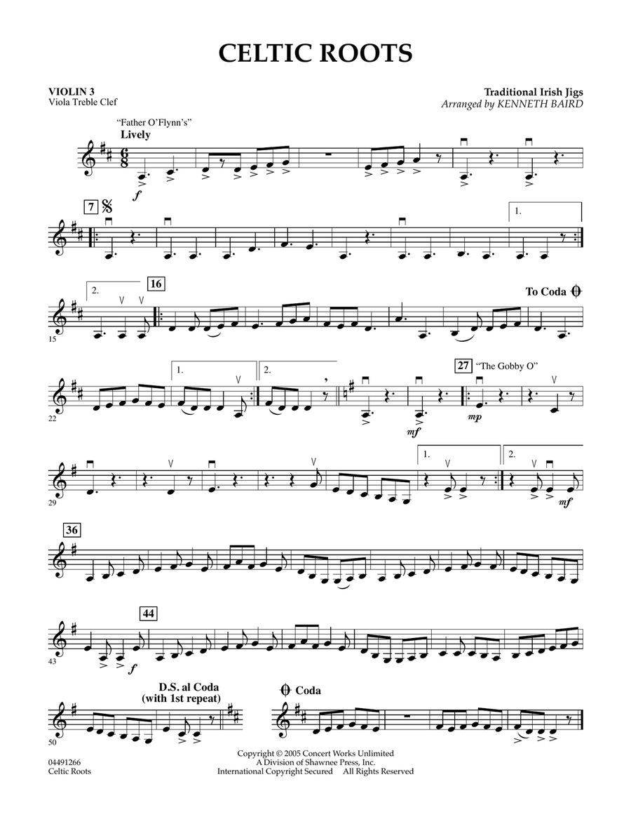 Celtic Roots - Violin 3 (Viola Treble Clef) - Orchestra - Digital Sheet ...