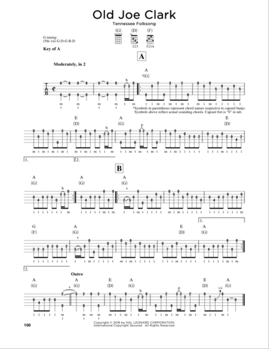 Old Joe Clark - Banjo - Digital Sheet Music | Sheet Music Plus