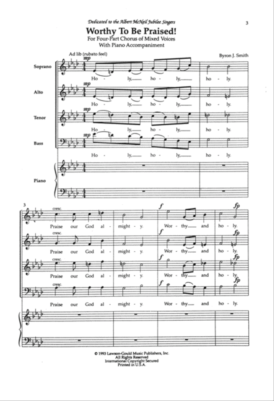 Worthy to Be Praised! - Choir - Digital Sheet Music | Sheet Music Plus