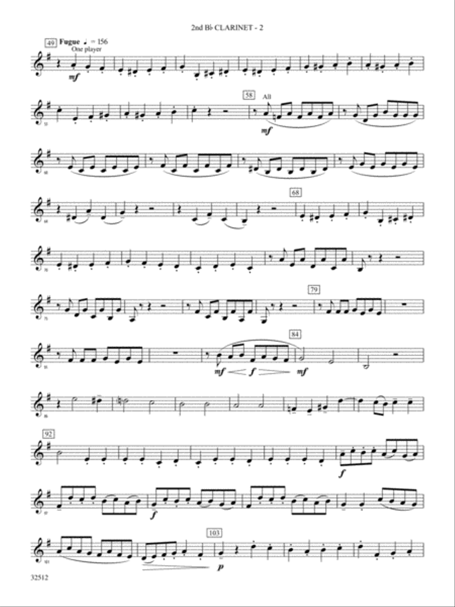 Toccata And Fugue In D Minor 2nd B Flat Clarinet By Johann Sebastian Bach Concert Band