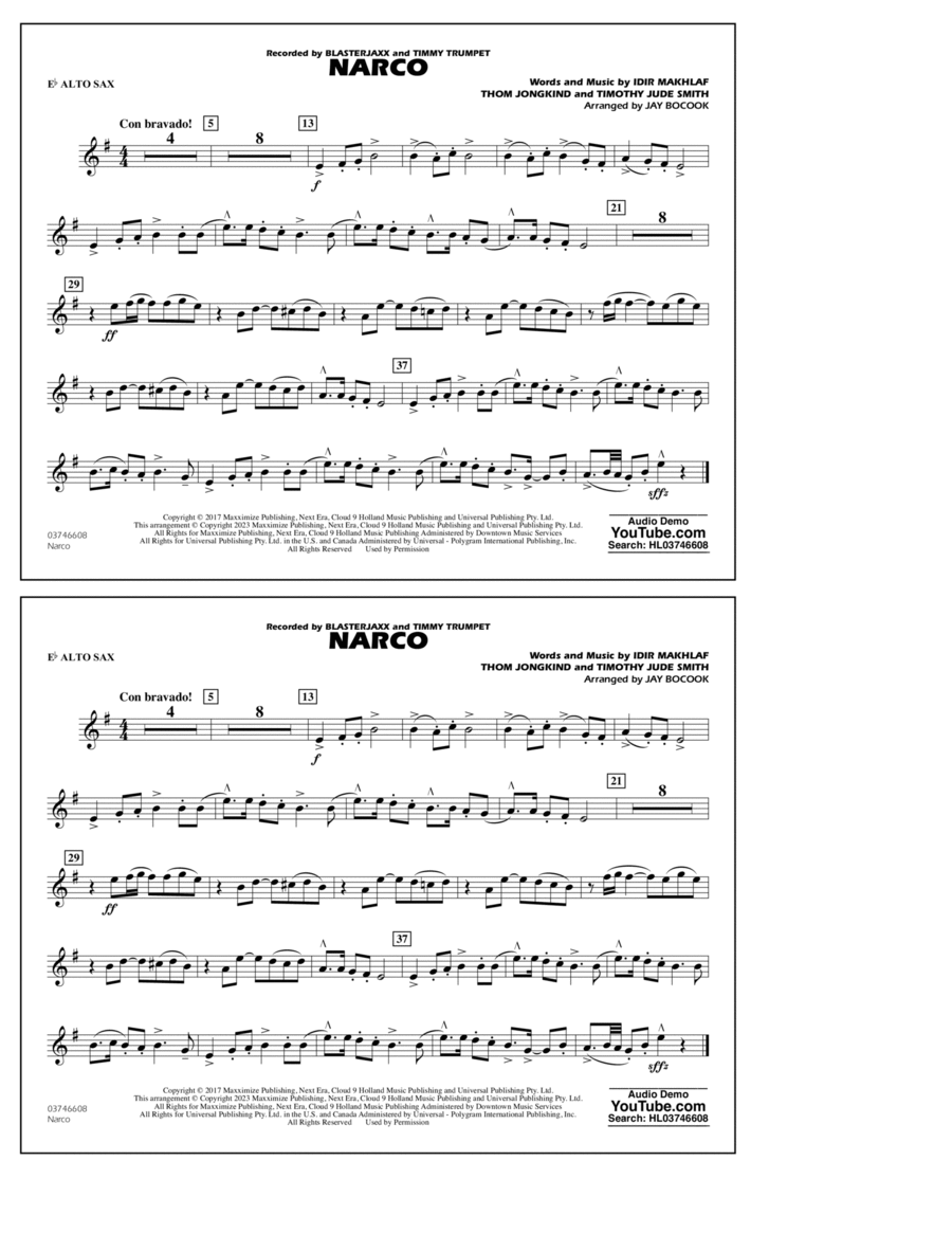 Narco Arr Jay Bocook Eb Alto Sax By Jay Bocook Marching Band