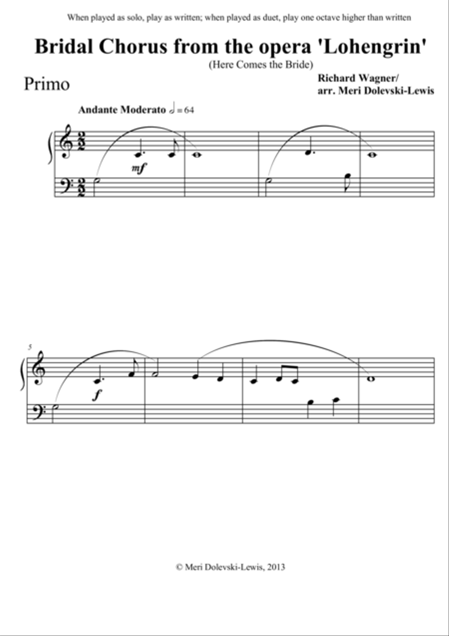 Wedding March from "Lohengrin" (Here Comes the Bride) by Richard Wagner ...