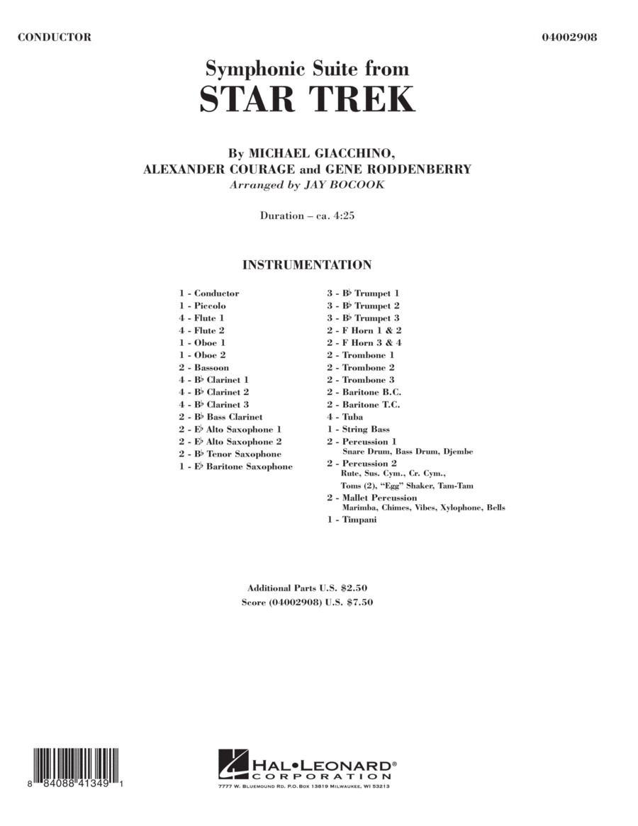 Symphonic Suite From Star Trek Full Score By Michael Giacchino