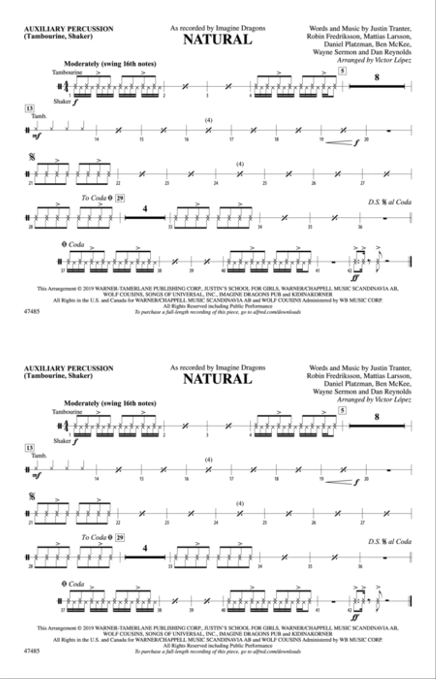 Natural: Auxiliary Percussion - Marching Band - Digital Sheet Music ...