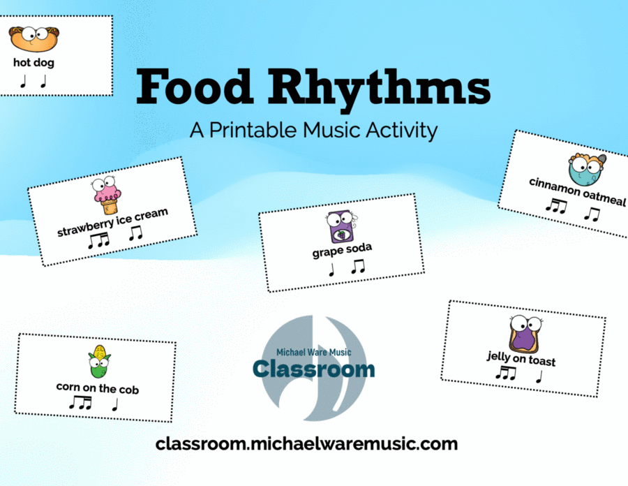 Food Rhythms | A Printable Music Activity for the Classroom by Michael ...