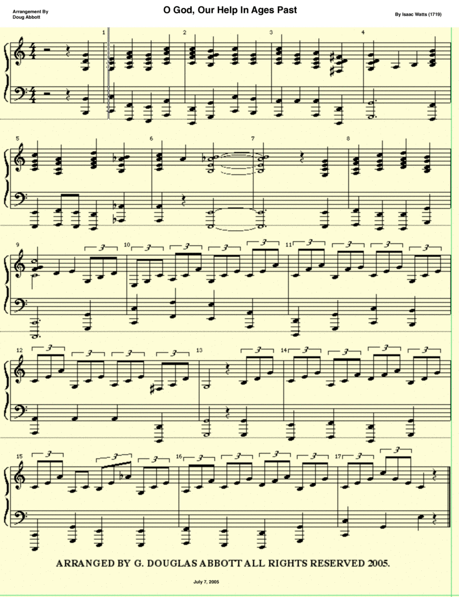 O God, Our Help In Ages Past by Isaac Watts - Voice - Digital Sheet ...