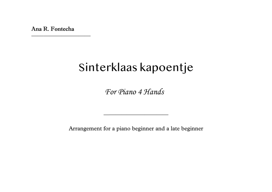 Sinterklaas kapoentje. Dutch Christmas Carol - Easy Piano - Digital ...