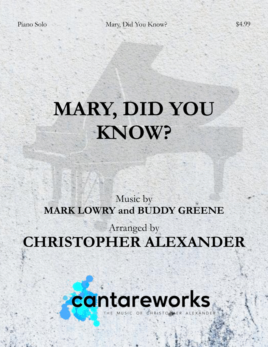 Mary Did You Know By Kathy Mattea Piano Solo Digital Sheet Music