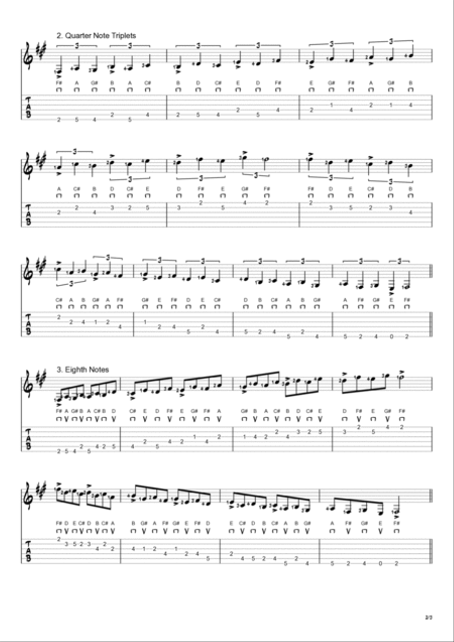 F# Natural Minor Scale Exercises - Ascending and Descending in 3rds by ...