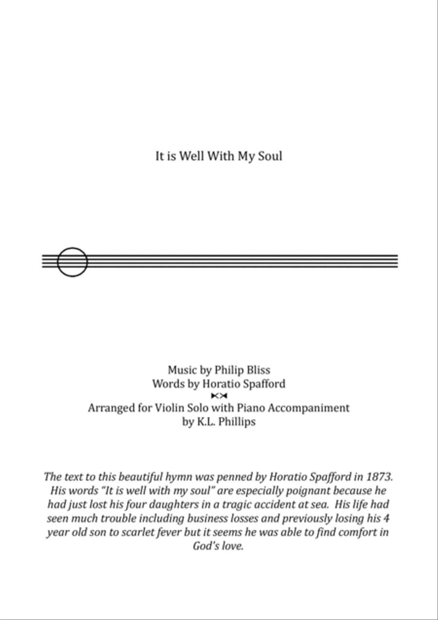 It Is Well with My Soul - Violin Solo with Piano Accompaniment - Piano ...