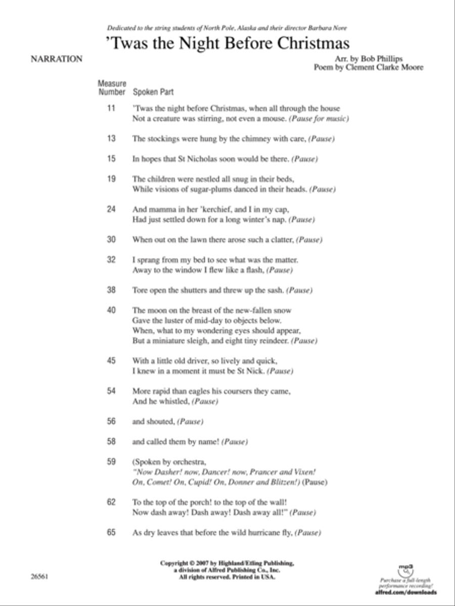 'Twas the Night Before Christmas: Narrator by Bob Phillips - String ...
