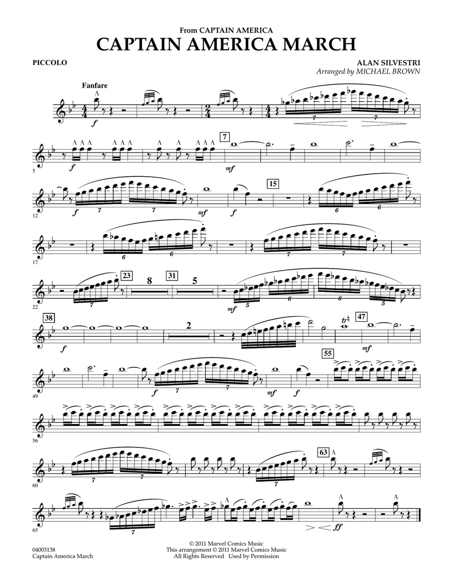 Captain America March - Piccolo by Michael Brown - Concert Band ...