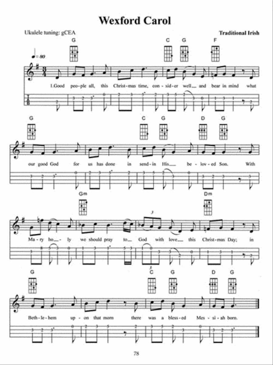 Yuletide Favorites For Ukulele Guitar Tablature Sheet Music Sheet