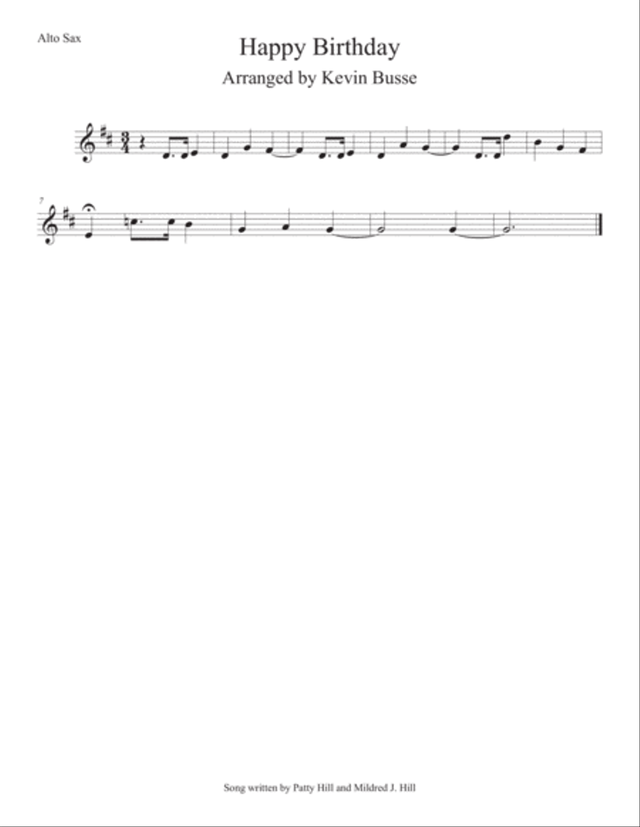 Happy Birthday (Alto Sax Duet) - Woodwind Duet - Digital Sheet Music ...