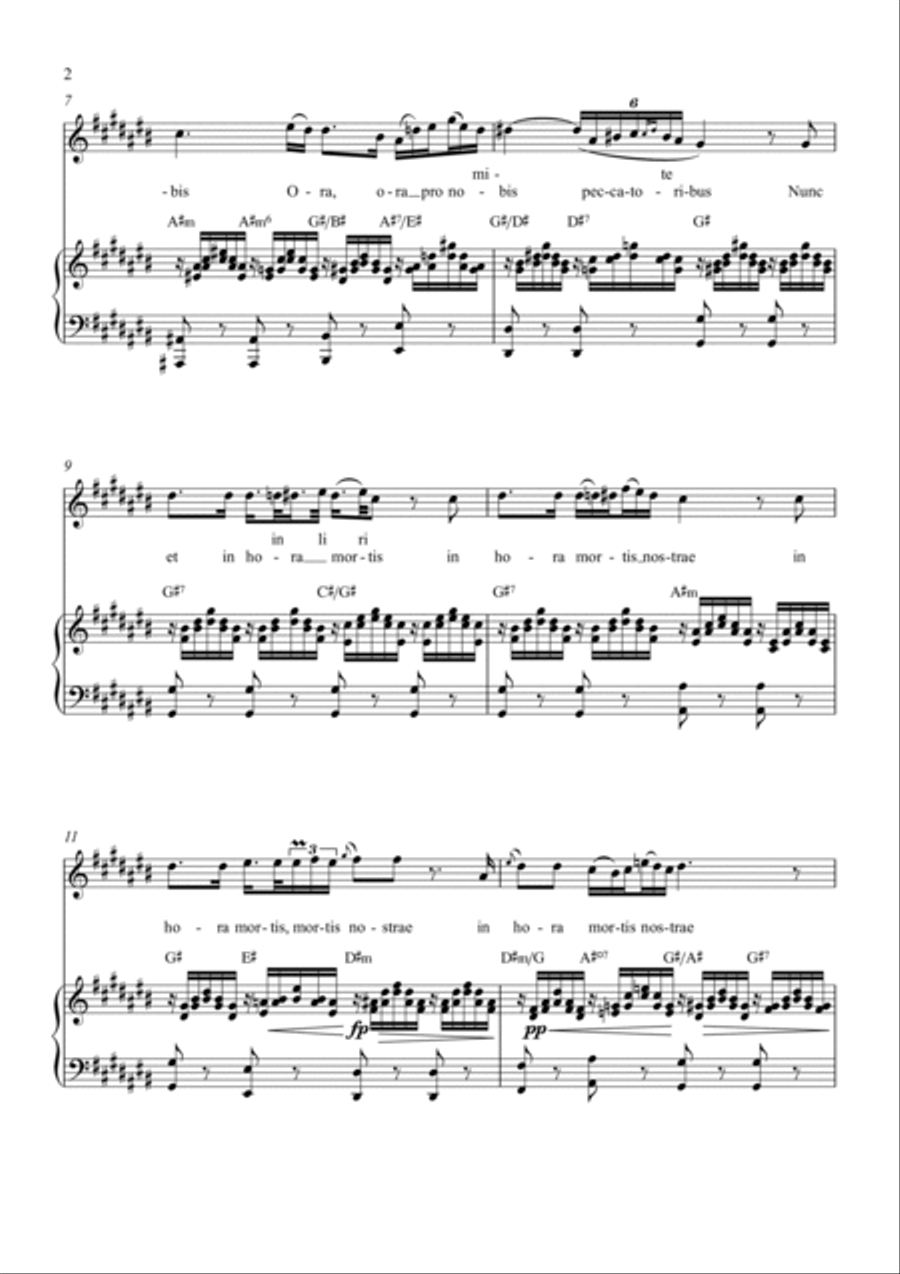 Ave Maria Schubert - Contralto with chords in C# by Franz Schubert ...