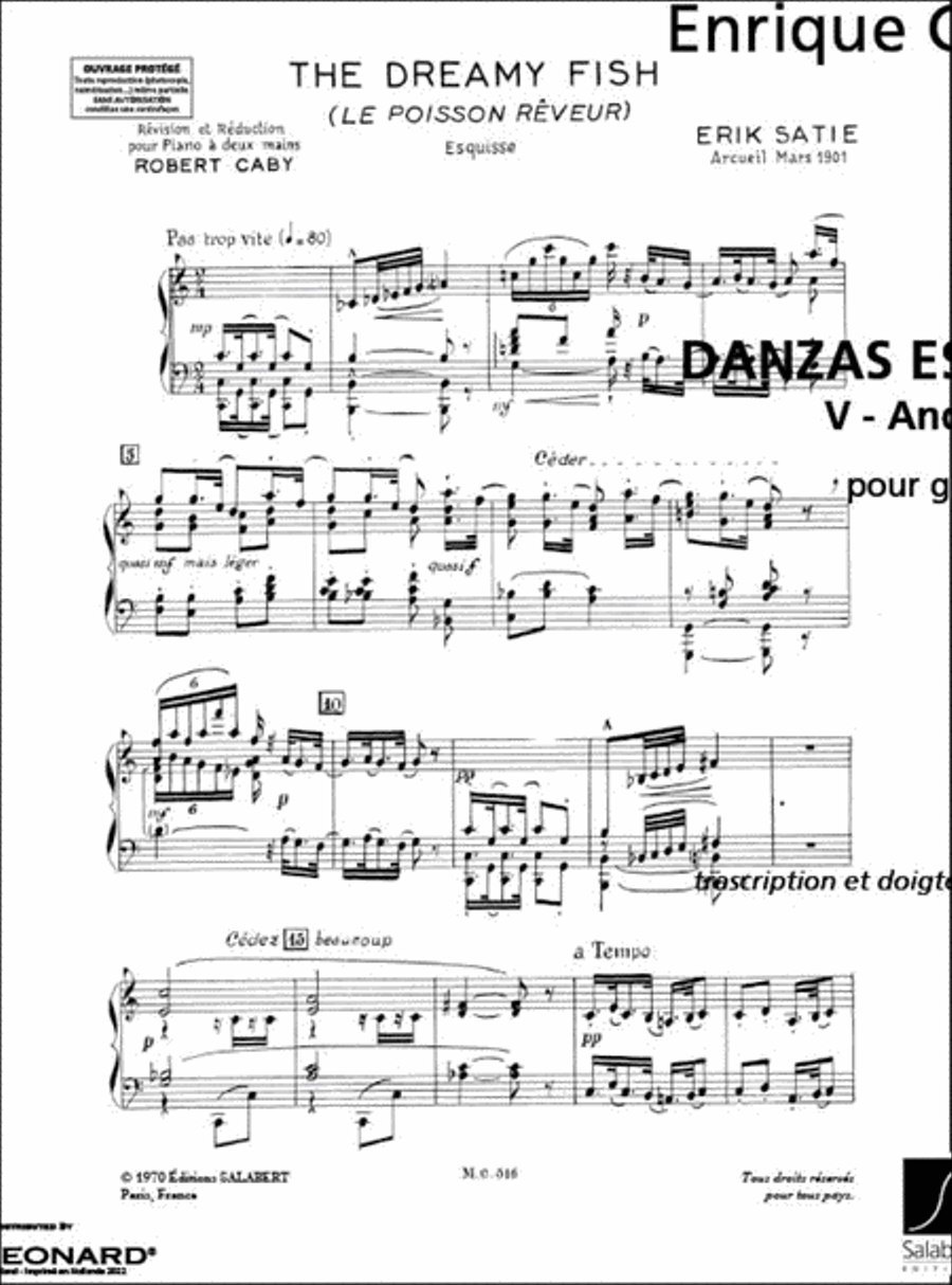 The Dreamy Fish Piano by Erik Satie - Piano Solo - Sheet Music | Sheet ...