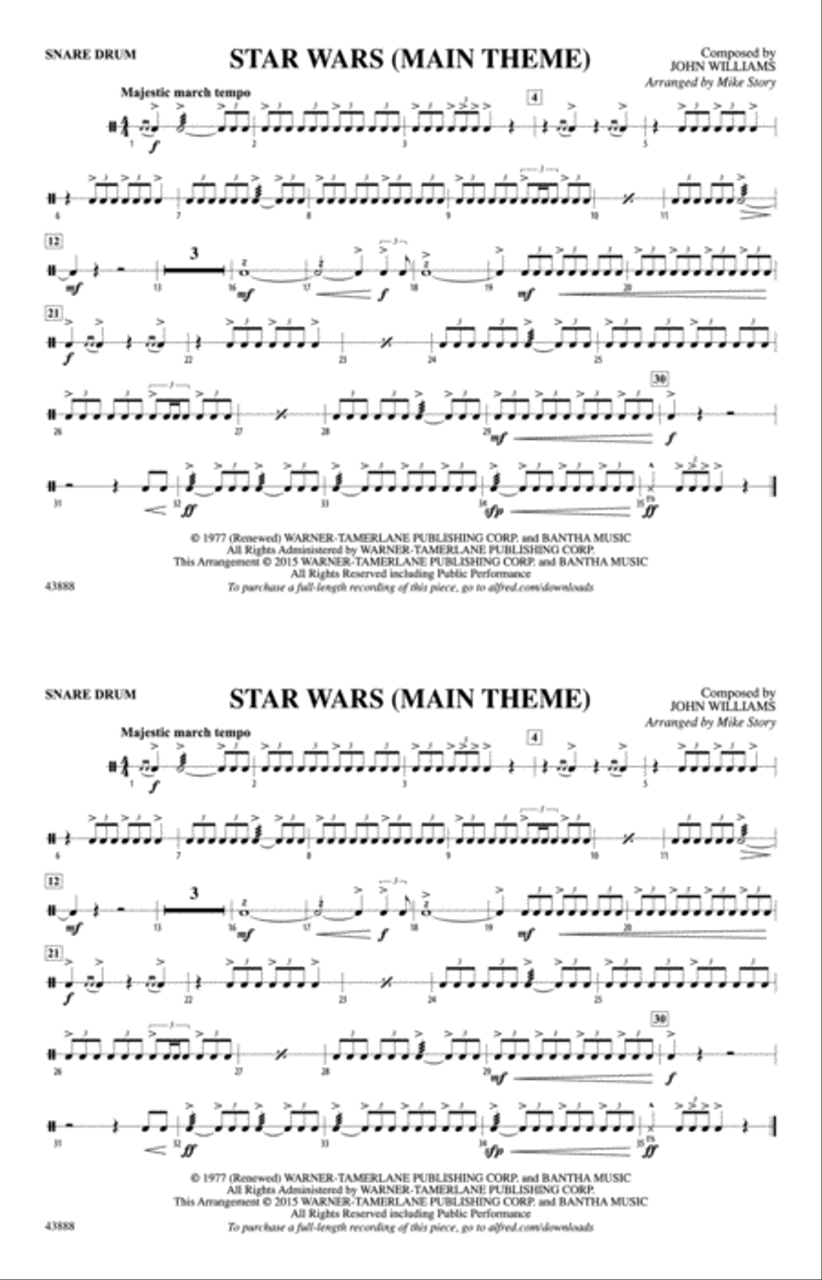 Star Wars (Main Theme): Snare Drum by John Williams - Marching Band ...