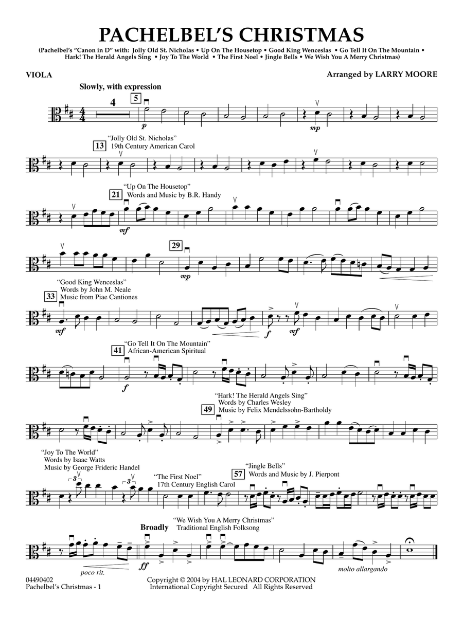 Pachelbel's Christmas - Viola by Larry Moore - String Orchestra ...