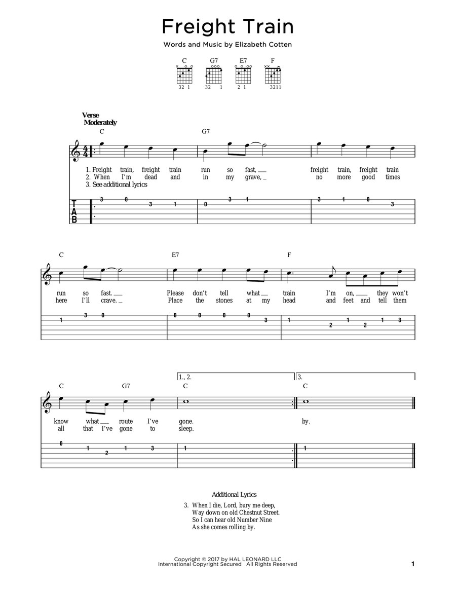 Freight Train - School and Community - Digital Sheet Music | Sheet ...