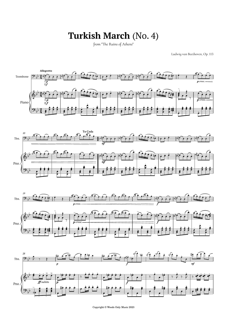 Turkish March by Beethoven for Trombone and Piano by Ludwig van ...