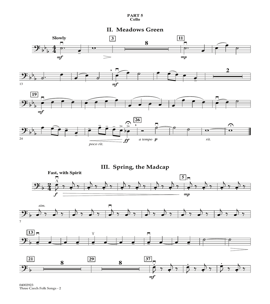 Three Czech Folk Songs - Pt.5 - Cello by Johnnie Vinson - Concert Band ...