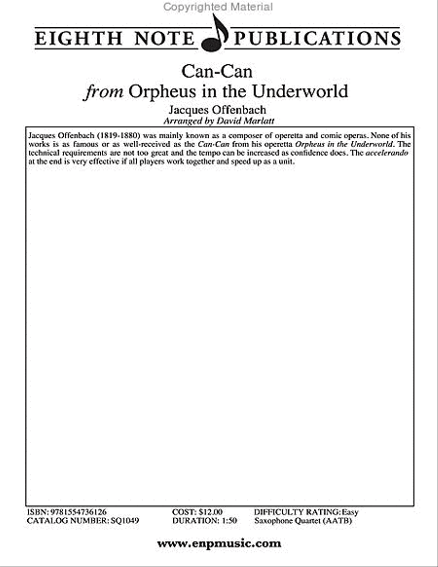 Can-Can (from Orpheus in the Underworld) by Jacques Offenbach - AATB ...