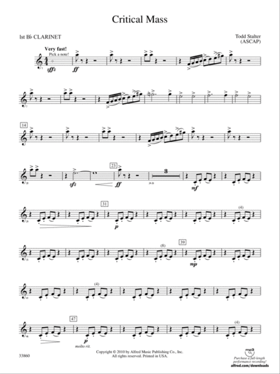 Critical Mass: 1st B-flat Clarinet by Todd Stalter - Concert Band ...