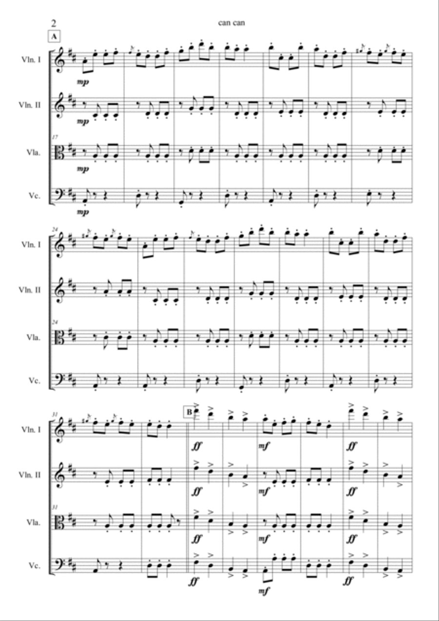 Can Can (from Orpheus in the Underworld) by Jacques Offenbach - String ...