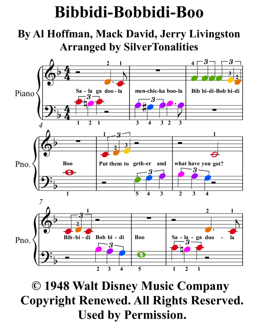 Bibbidi-bobbidi-boo (the Magic Song) by Jerry Livingston - Piano Method ...