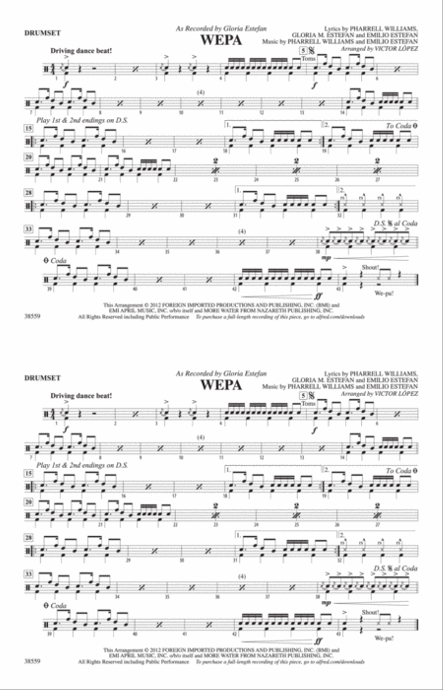 Wepa: Drumset - Marching Band - Digital Sheet Music | Sheet Music Plus