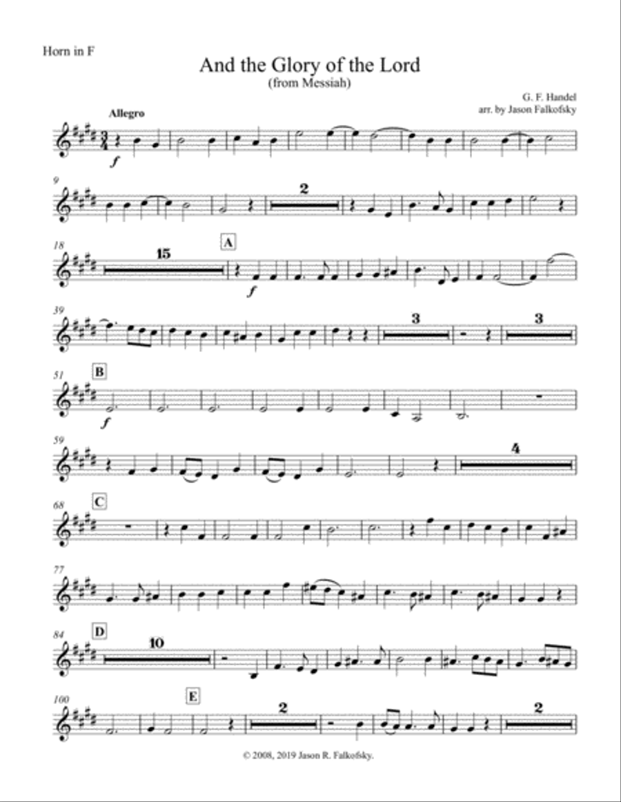And the Glory of the Lord (from Messiah) by George Frideric Handel ...