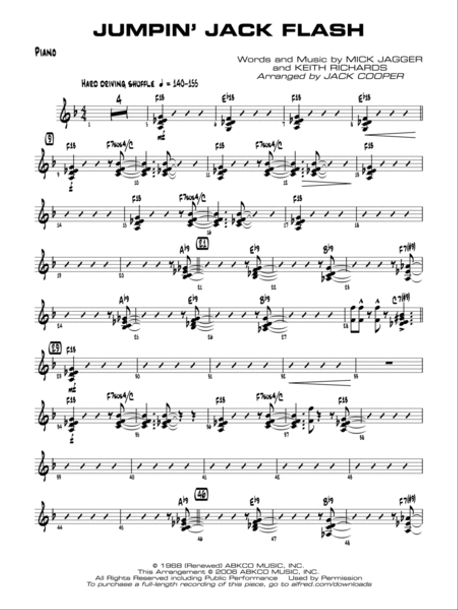 Jumpin' Jack Flash: Piano Accompaniment by Mick Jagger - Jazz Ensemble ...